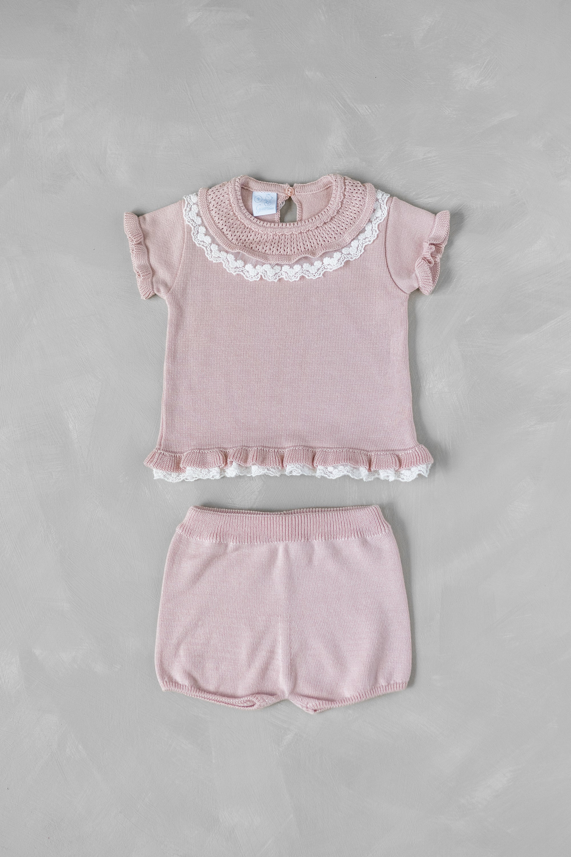 Girls Knitted 2-piece Set Top and Shorts in Dusty Pink – MINI ME AND MAMA