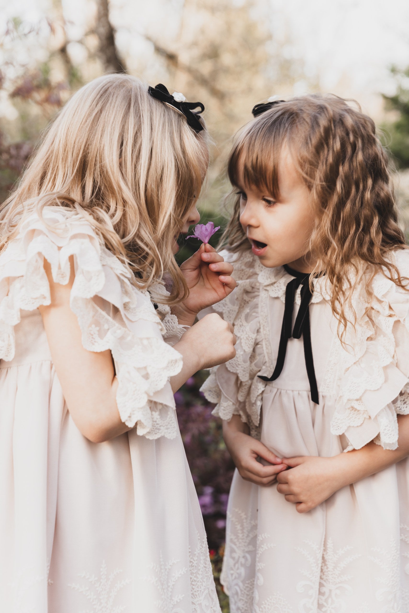 Lace Blossom Elegance Beige Girls Dress – MINI ME AND MAMA